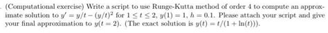 Answered Computational Exercise Write A Script To Use Runge Kutta
