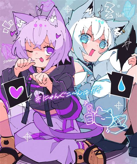 Shirakami Fubuki And Nekomata Okayu Hololive Drawn By Haru Danbooru