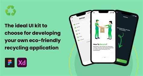 Recycle Mobile App Design UI Kit Eco Friendly App Template