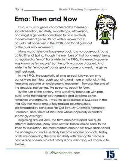 Grade 7 Reading Comprehension Worksheets 15