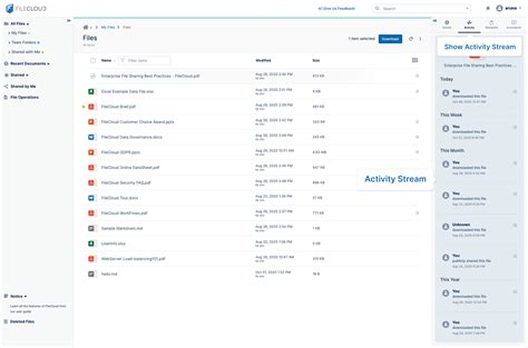 Filecloud Activity Stream For Easy File Collaboration