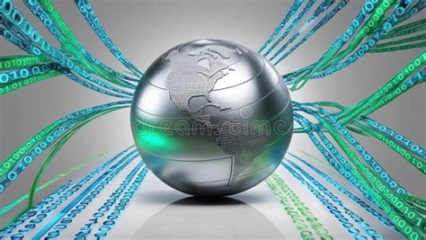 Conceptual Ai Globe With Binary Code Streams Representing Global Intelligence And Data