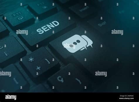 Black Keyboard With Send Button Email Marketing Concept Social Media Internet Of Things Stock