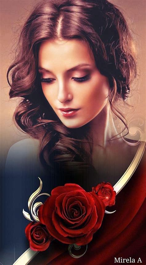 Pin Up Girl Face Drawing Double Image Francoise Hardy Paiting