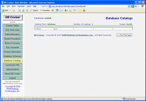 Db Cruiser Database Schema