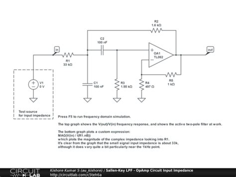 Sallen Key Lpf Opamp Circuit Input Impedance Circuitlab
