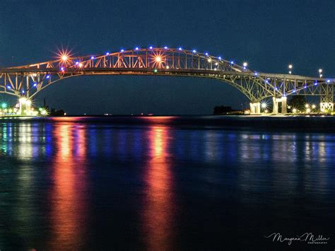 Blue Water Bridges At Night Photograph By Maryann Miller Fine Art America