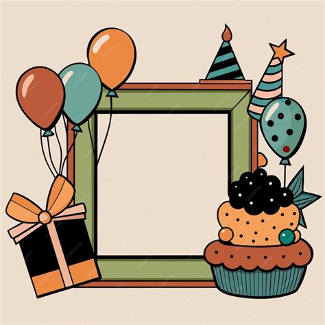 Premium Vector Happy Birthday Background With Balloons Cap Cake And