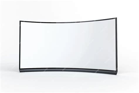 Curved Screen Isolated On White Background White Premium Ai Generated