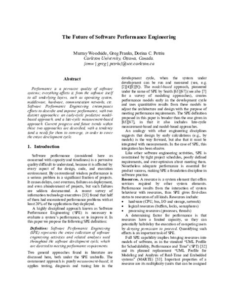 Pdf The Future Of Software Performance Engineering