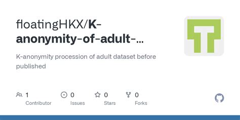 github floatinghkx k anonymity of adult dataset k anonymity