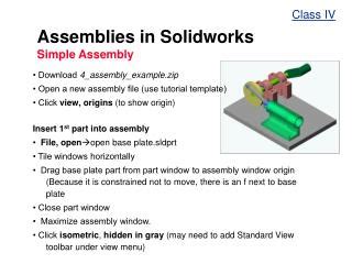 PPT Assemblies In Solidworks Simple Assembly PowerPoint Presentation ID 1221919