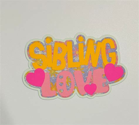 Sibling Love Scrapbook Title Handmade Paper Pierced Die Cut Etsy