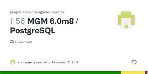 Mgm 60m8 Postgresql · Issue 56 · Jumpinjackiemapguide Maestro · Github