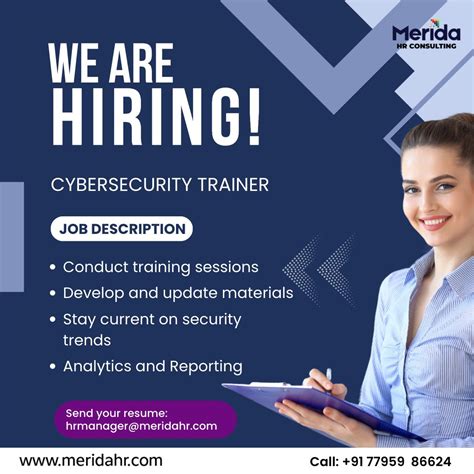 Merida Hr Consulting On Linkedin Cyber Security Trainer Part Time