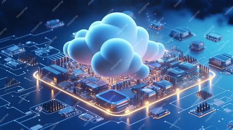 Premium Photo 3d Render Of Cloud Computing Network Digital Technology Concept