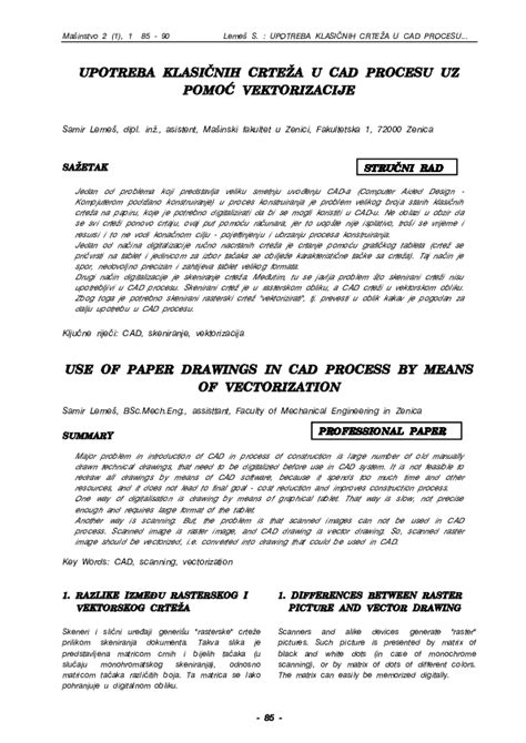 pdf use of classic drawings in cad process using vectorization