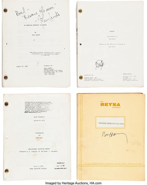 A Group Of Horror Scripts 1980s 1990s Total 8 Items Lot