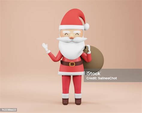 3d 렌더링 새해 복 많이 받으세요 그리고 메리 크리스마스 카드 산타클로스와 선물 가방 가방에 대한 스톡 사진 및 기타 이미지 가방 개념 개념과 주제 Istock