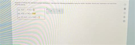 Solved Suppose Z ﻿follows The Standard Normal Distribution