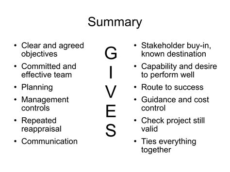 Factors For Successful Projects Ppt