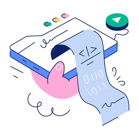 premium vector source code doodle mini illustration