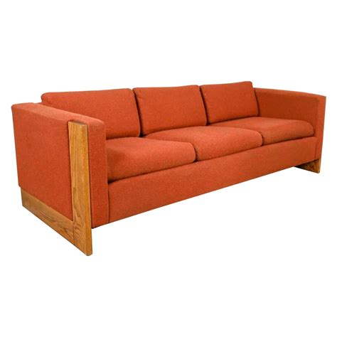 Rust Colored Fabric Sofa Baci Living Room