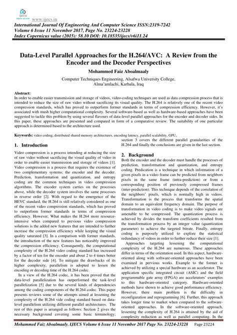 pdf data level parallel approaches for the h 264 avc a review from