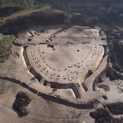 Historic The 7000 Year Old Neolithic Circular Structure Located On The Outskirts Of Prague