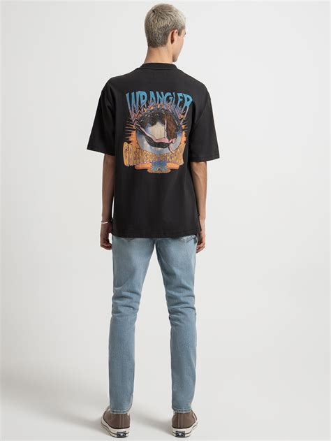 Wrangler Transcending Slacker T Shirt Black Glue Store