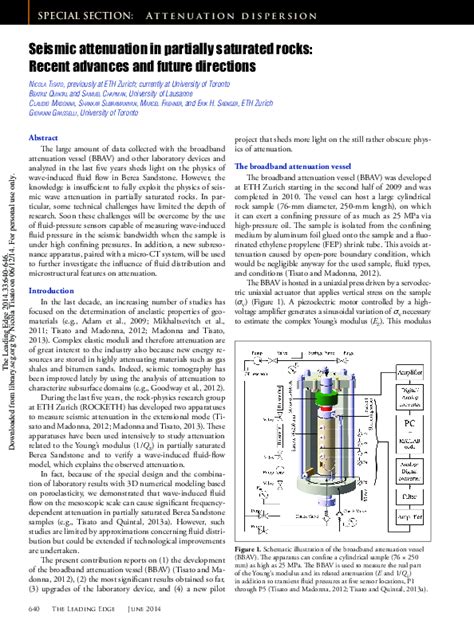 Pdf Seismic Attenuation In Partially Saturated Rocks Recent Advances And Future Directions