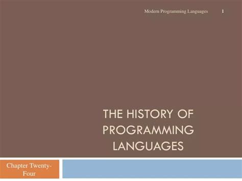 Ppt The History Of Programming Languages Powerpoint Presentation Free Download Id4107856