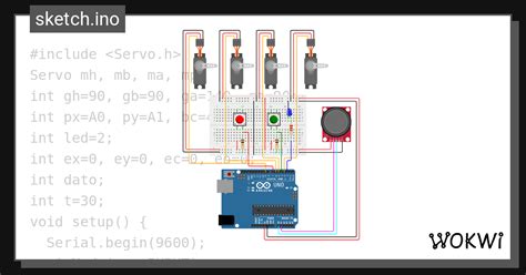 BRAZO ROBOTICO JOYSTICK Y BLUETOOTH Wokwi ESP32 STM32 Arduino Simulator