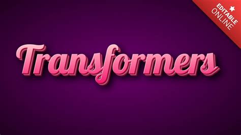Transformers Pink 3d Text Effect Generator