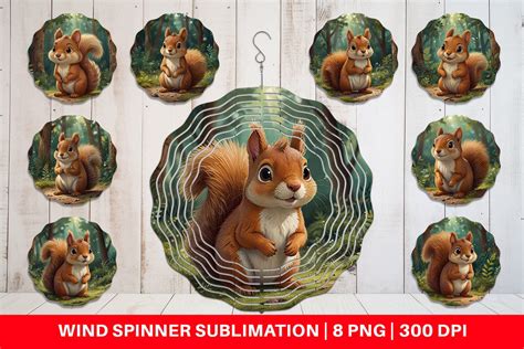 Wind Spinner Cartoon Squirrel In Forest So Fontsy