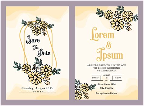Plantilla De Invitación De Boda Para Imprimir 11421056 Vector En Vecteezy