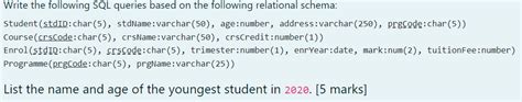 Solved Write The Following SQL Queries Based On The Chegg Com