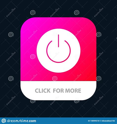 Interface On Power Ui User Mobile App Button Android And Ios Glyph Version Stock Vector