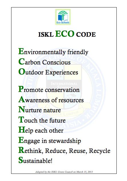 Sustainable Iskl Developing An Eco Code