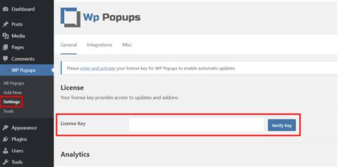 The Wp Popups Plugin Settings Page Wp Popups Documentation