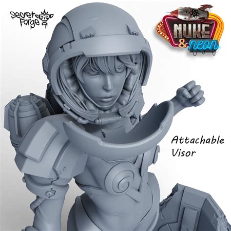 3d Printable Cyber Punk Neon Nuke And Neon Cyberpunk Retro Sci Fi