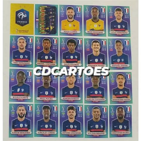 Seleção França Completa 20 Figurinhas Álbum Copa Do Mundo Fifa