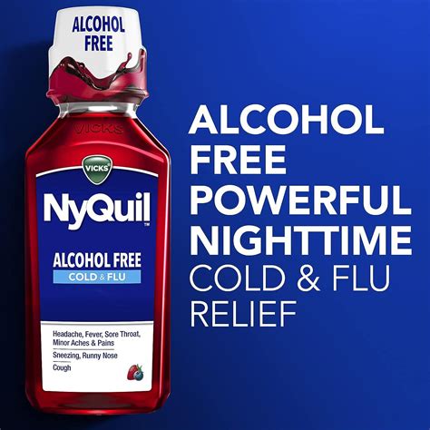 Vicks Nyquil Alcohol Free Cold And Flu Relief Liquid Medicine 12 Fl Oz