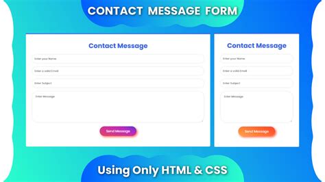 Contact Message Form Using Only HTML CSS