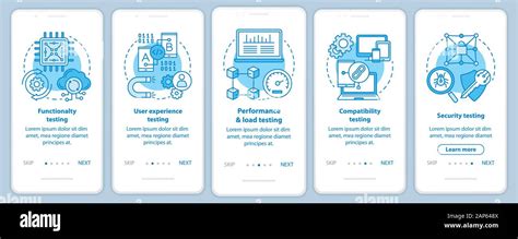 Software Testing Onboarding Mobile App Page Screen Vector Template