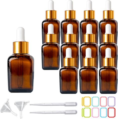 Lxlovesm 4 Pcs 1oz2oz Amber Glass Dropper Bottletincture