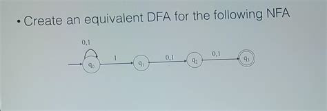 Solved Create An Equivalent DFA For The Following NFA Chegg Com