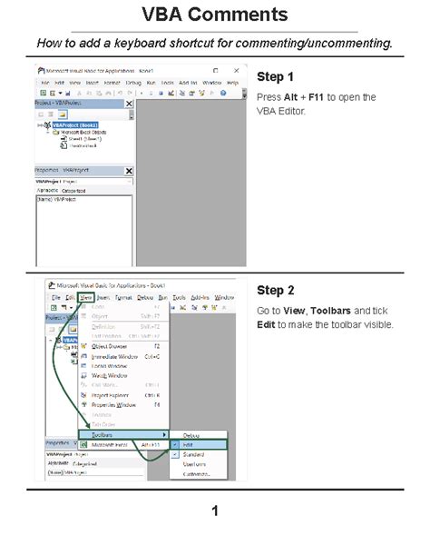 Keyboard Shortcut For Vba Comments — Andrew Moss