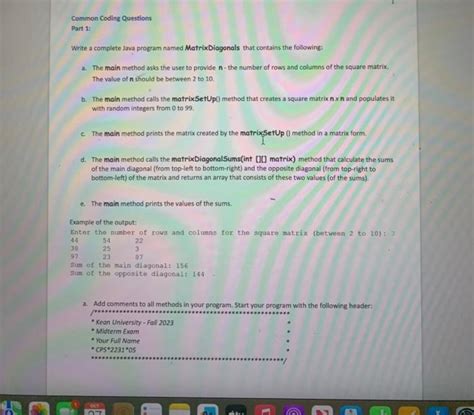 Solved Common Coding Questions Part 1 Write A Complete Java