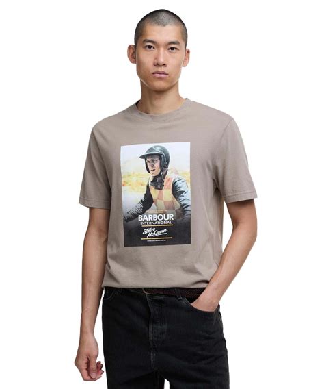 Mens Barbour International Nicholl Steve Mcqueen Graphic T Shirt